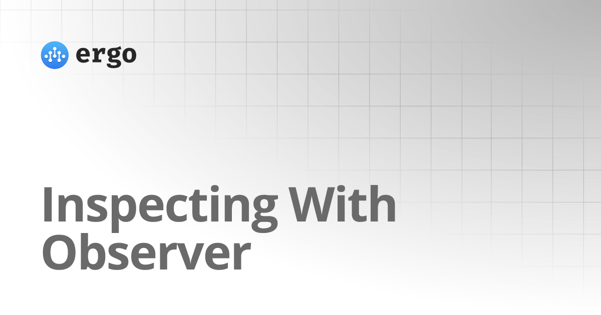 Inspecting With Observer | Ergo Framework documentation